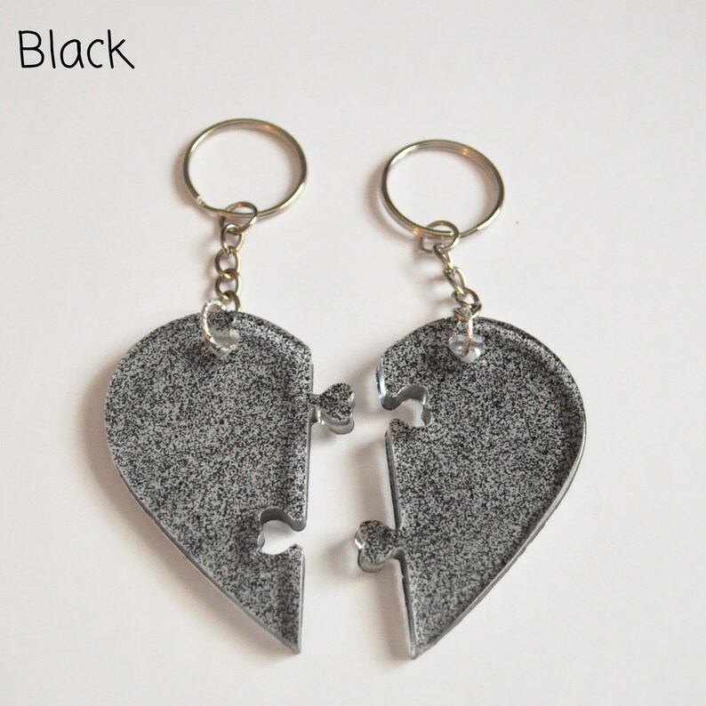 Resin Couple/friendship Two Halves Heart Keychain - Etsy