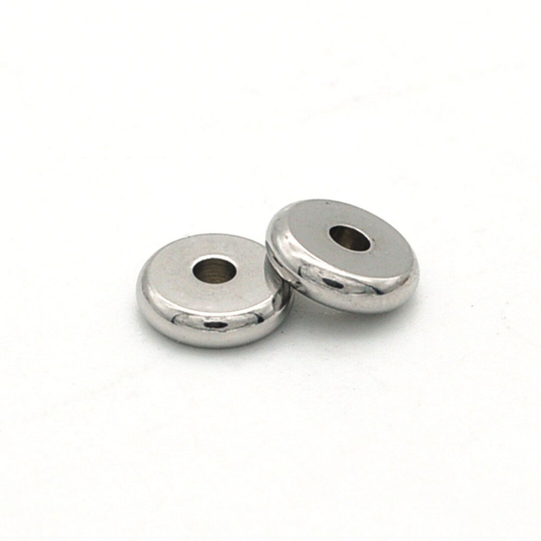 2mm X 6mm Bulk 304 Stainless Steel Disk Spacer Beads - 2mm Hole - High ...