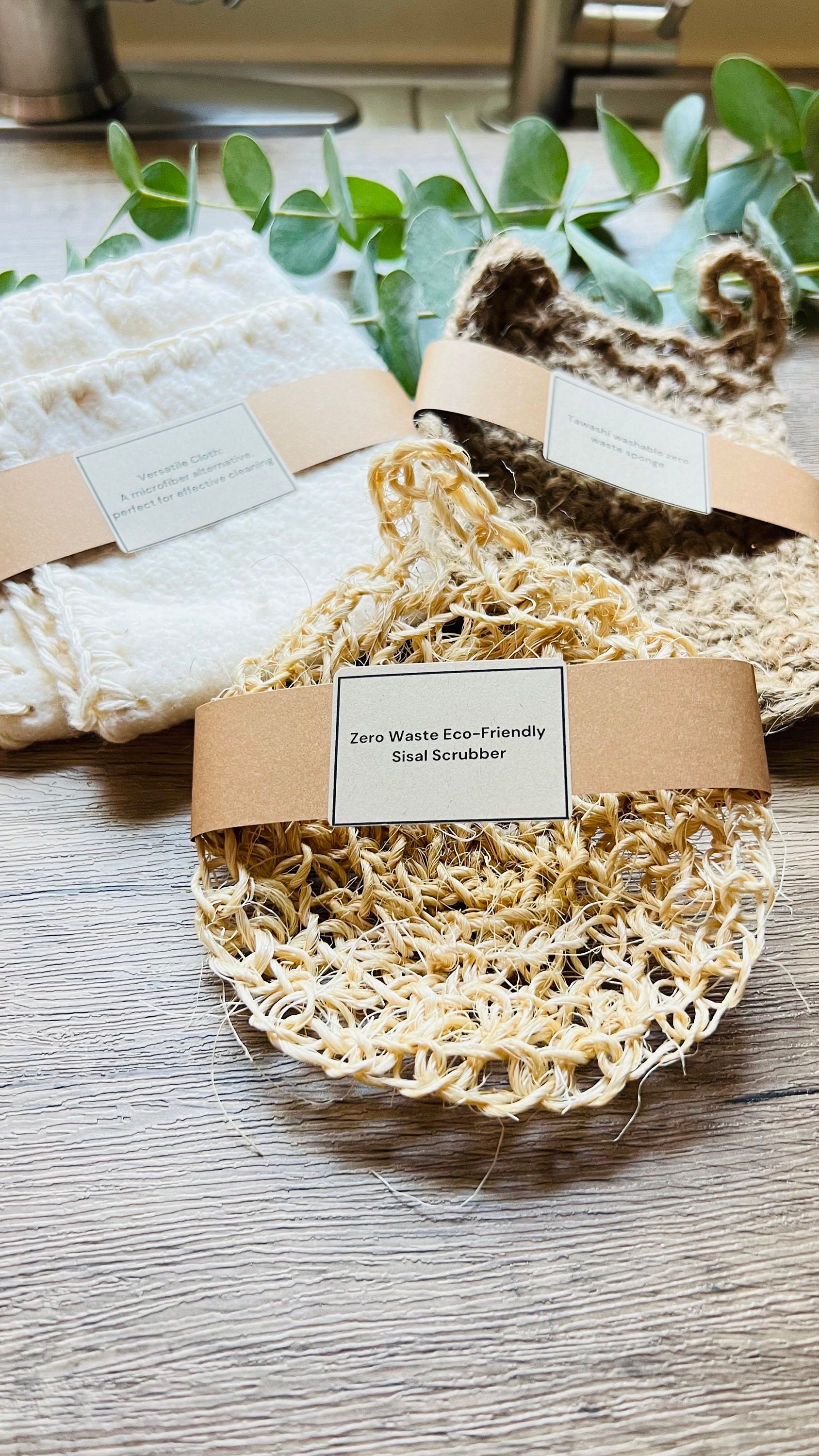 Handmade Zero Waste Eco-friendly Sisal Scrubber Natural Cleaning Zero ...