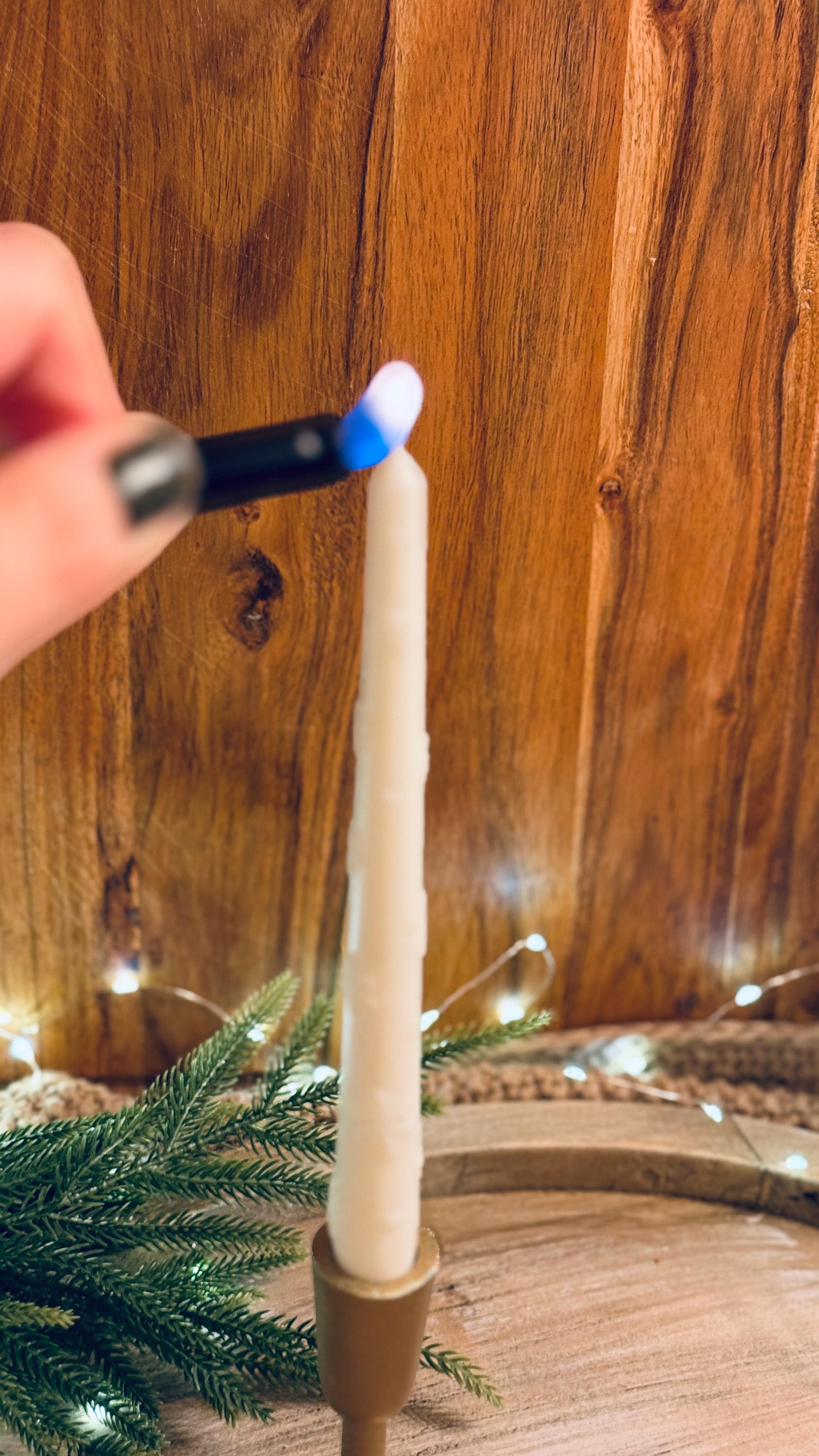 Handmade Beeswax Taper Candle With Embossed Snowflakes | Christmas ...