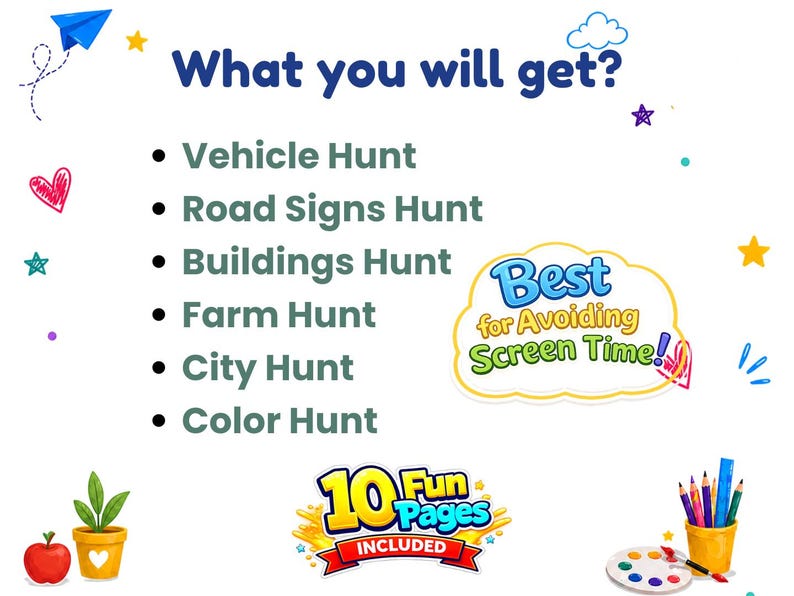 Road Trip Scavenger Hunt Printable | Kids Travel Activity Game (PDF) - Etsy
