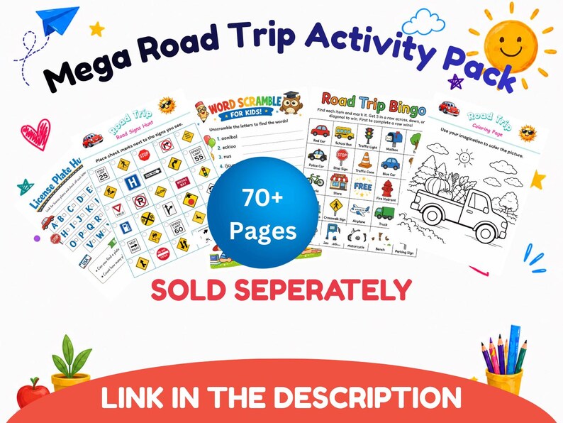 Road Trip Scavenger Hunt Printable | Kids Travel Activity Game (PDF) - Etsy