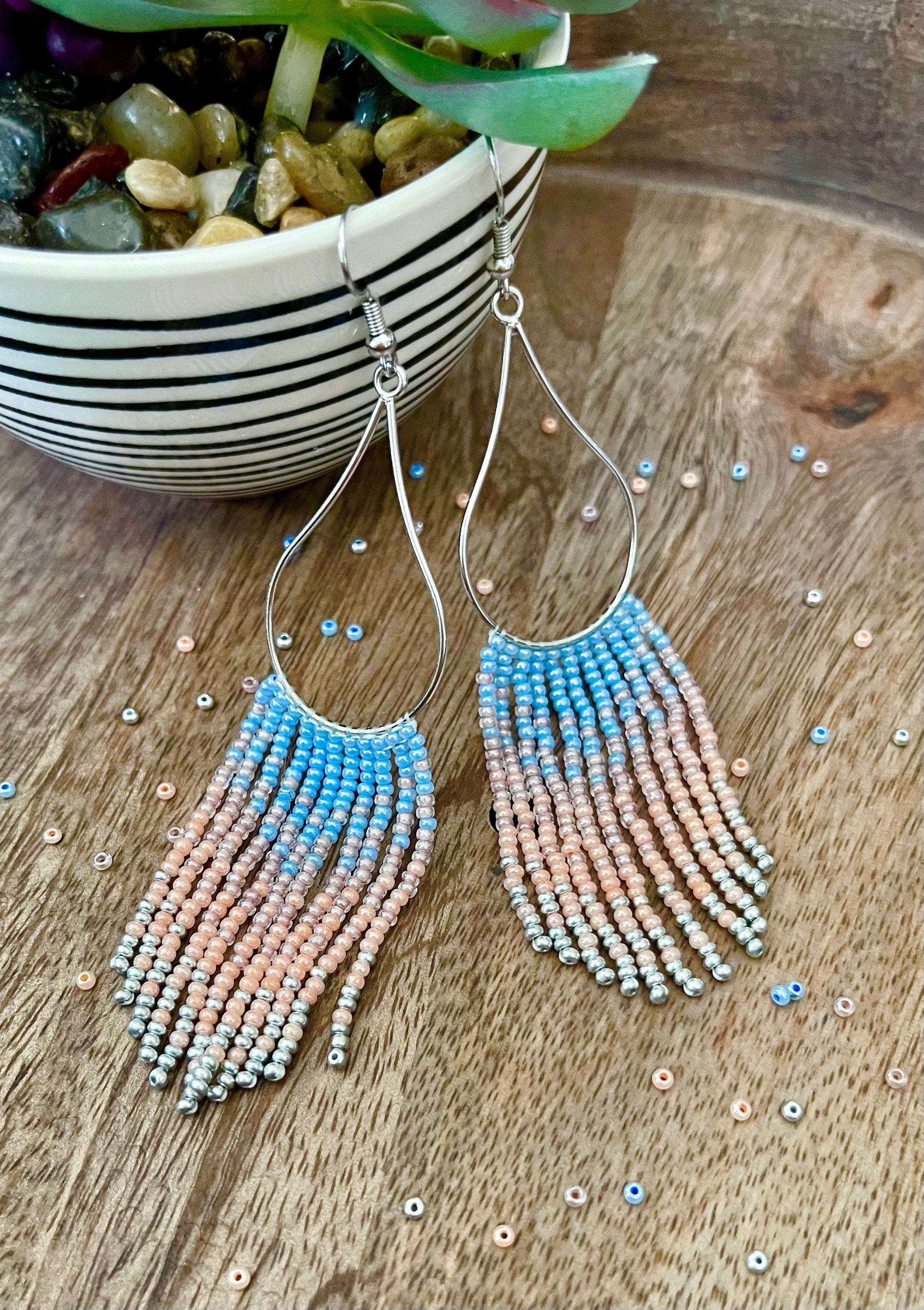 Ombré Drop Fringe Earring - Etsy