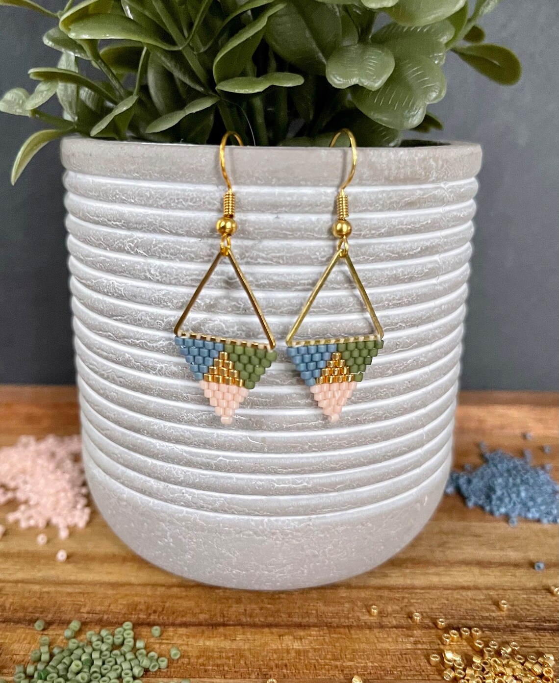 Multi Colored Triangle Brick Stitch - Etsy