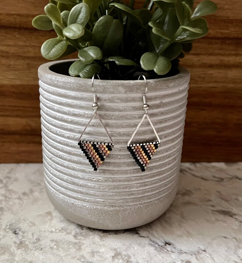 Metallic Angled Triangle Brick Stitch - Etsy