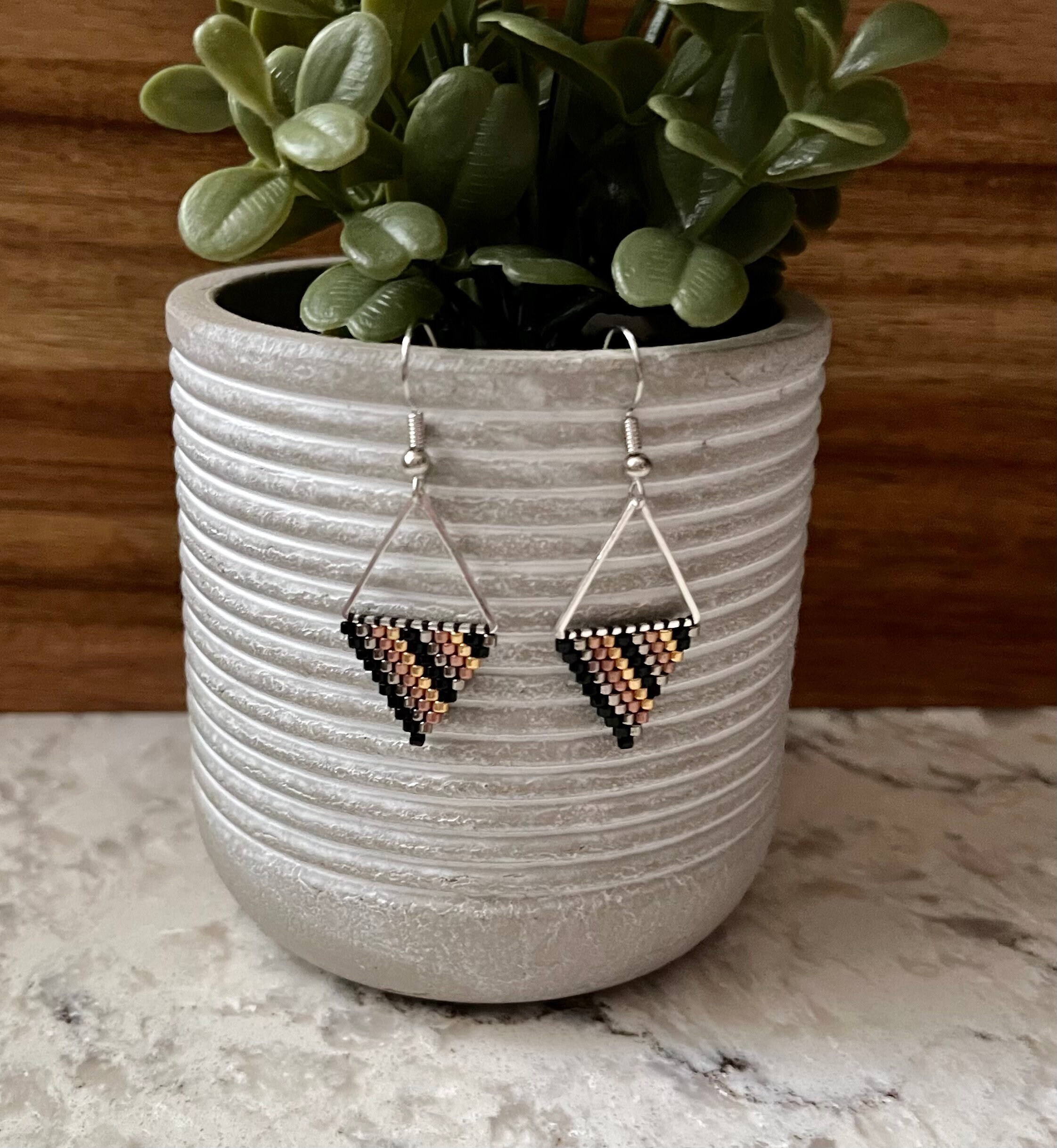 Metallic Angled Triangle Brick Stitch - Etsy