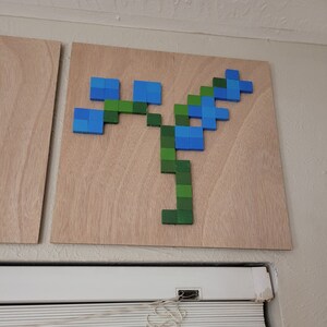 2d Minecraft Blue Orchid Flower Wall Art - Etsy
