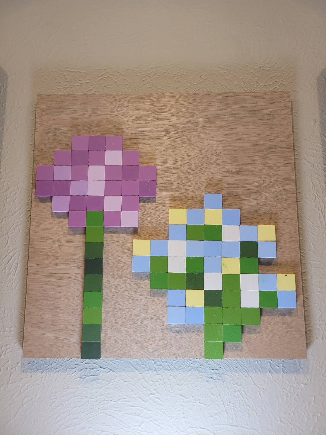 2d Minecraft Allium/azure Bluet Wall Art - Etsy