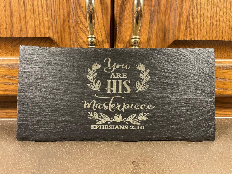 Slate Charcuterie Board Bible Verse Kitchen Decor Christian Gift ...