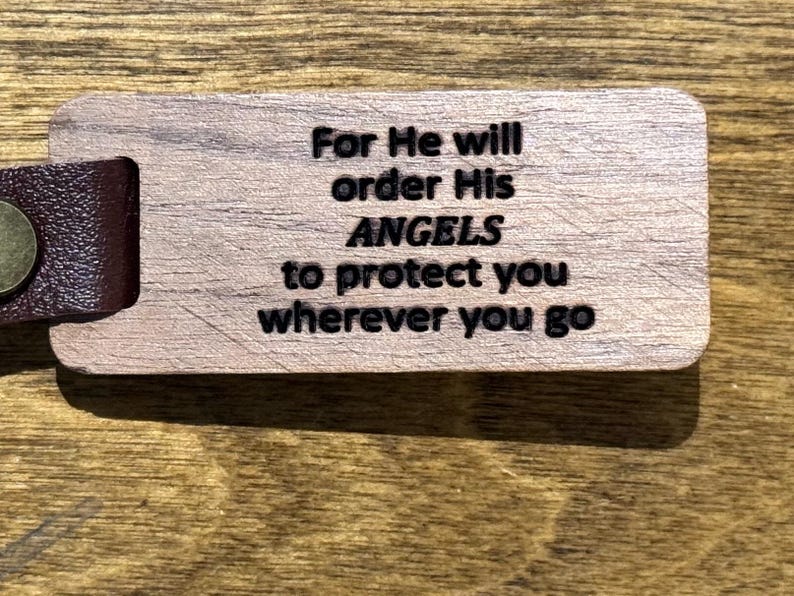 Custom Key Chain Laser Engraved Walnut Keychain Cowhide Leather Strap ...