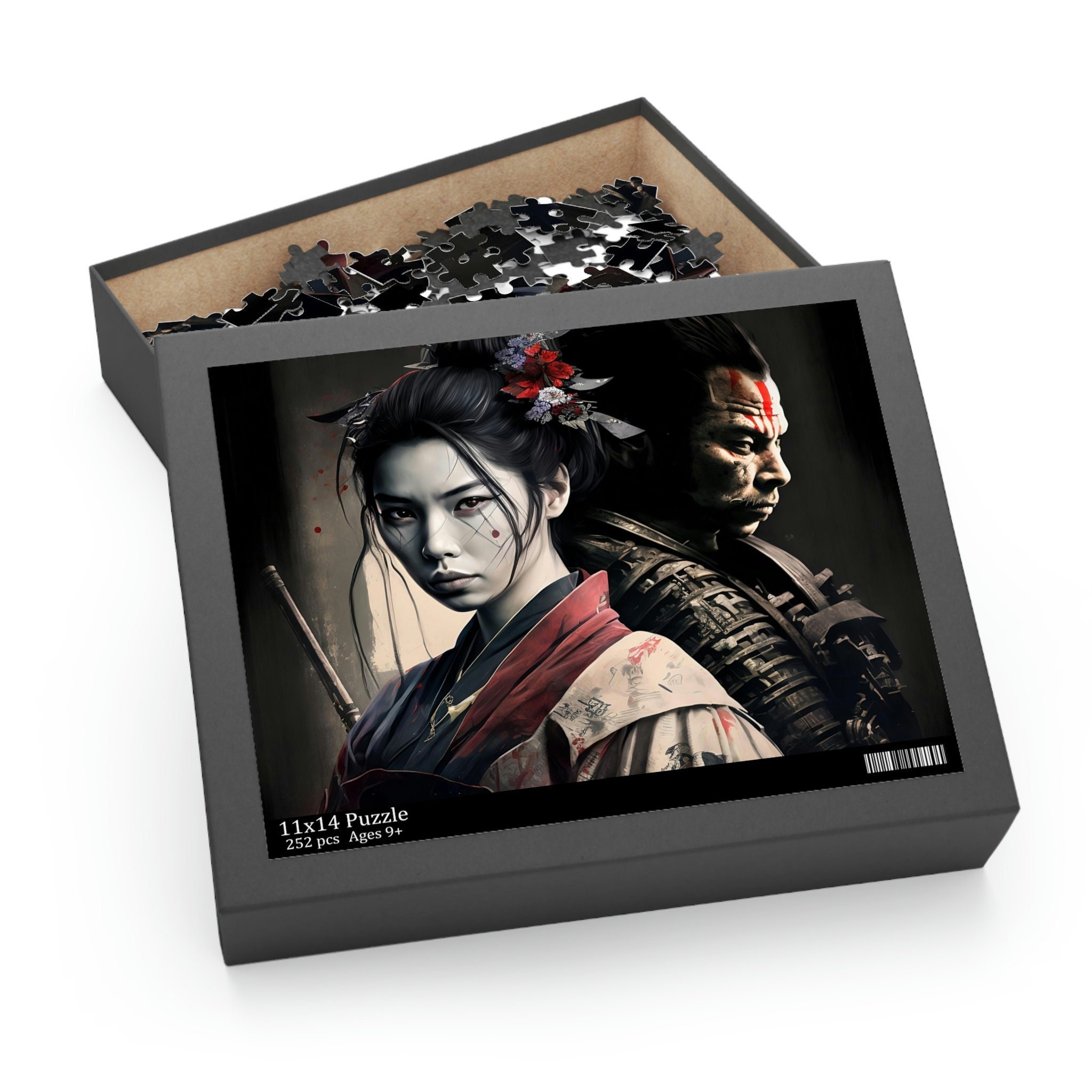 Japanese Geisha and Samurai Warrior Puzzle Puzzle of Ancient - Etsy
