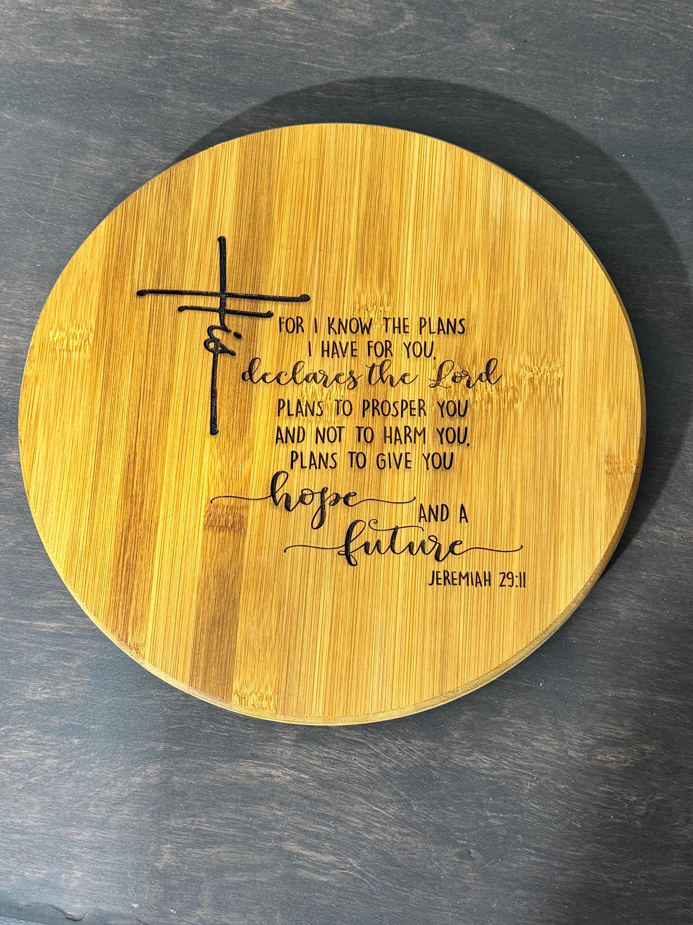 Custom Serving Tray for Kitchen Laser Engraved Lazy Susan Jeremiah 29: ...