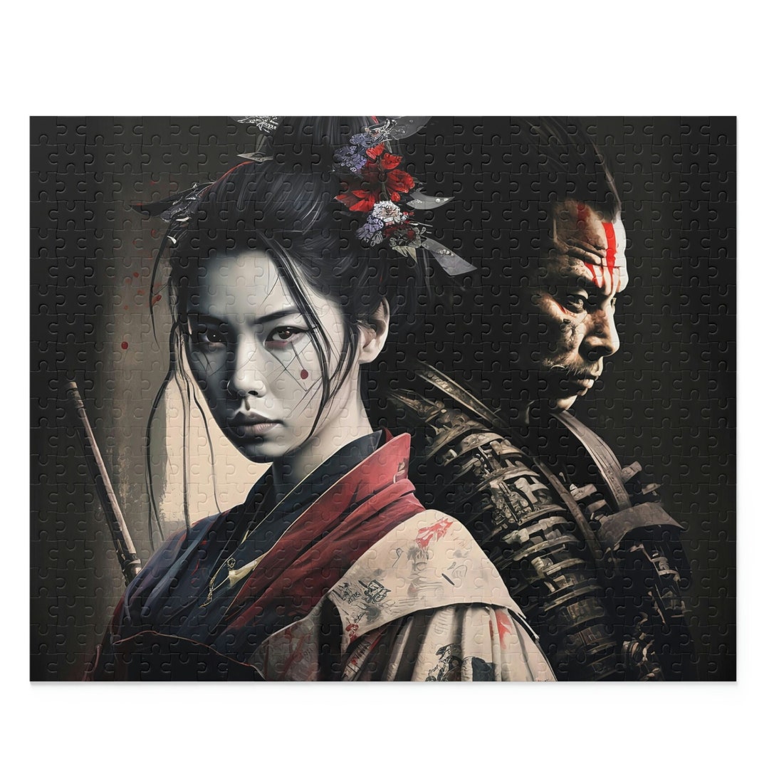 Japanese Geisha and Samurai Warrior Puzzle Puzzle of Ancient - Etsy