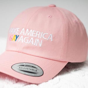 Rainbow Gay MAGA Embroidered Hat, Make America Gay Again Hat, LGBTQ Gay ...