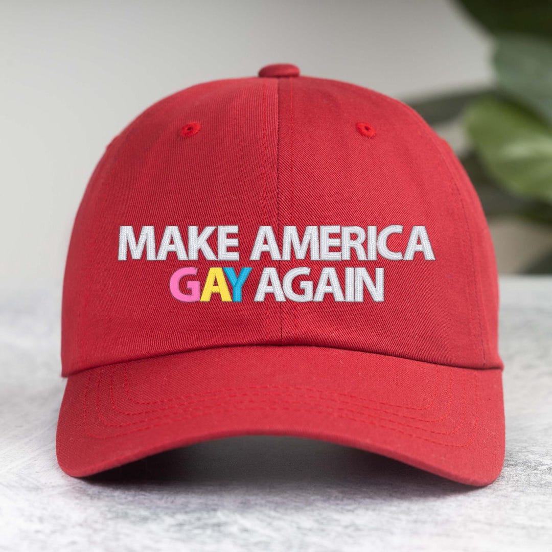 Rainbow Gay MAGA Embroidered Hat, Make America Gay Again Hat, LGBTQ Gay ...