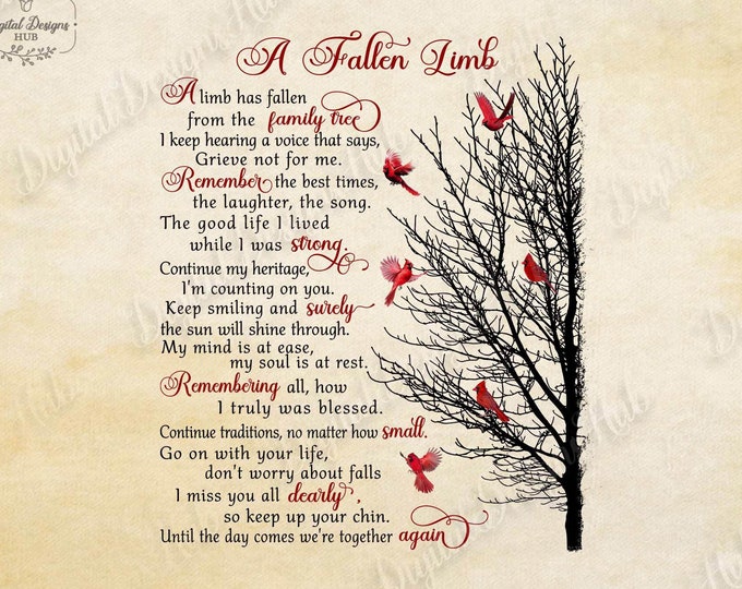 A Fallen Limb Memorial PNG File Loss of Grandma, Sympathy Bereavement ...