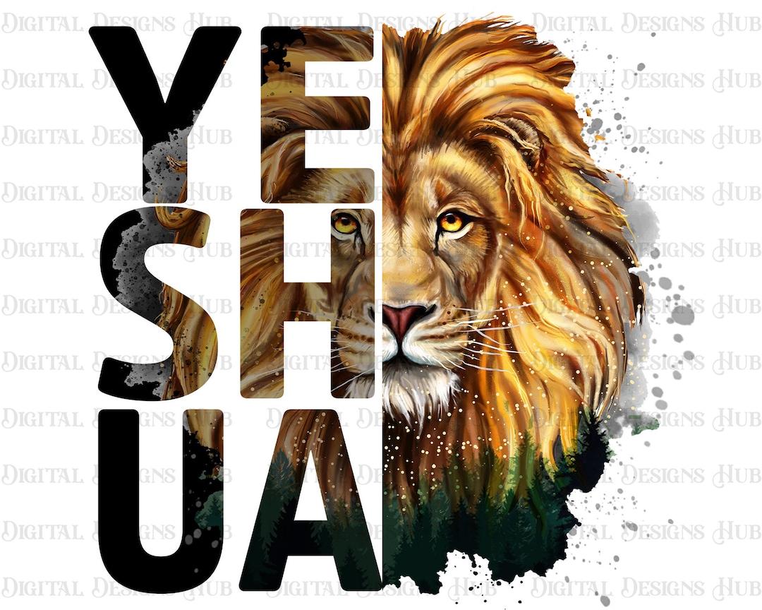 Lion Yeshua PNG Design, Christian PNG Instant Download, Yeshua Shirt ...