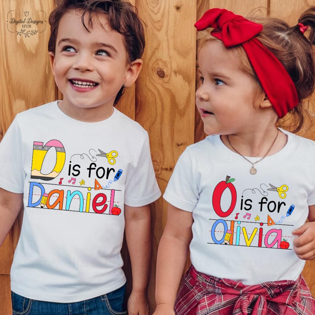 Custom Kids Name Shirt for Back to School ,custom Alphabet Shirt ...