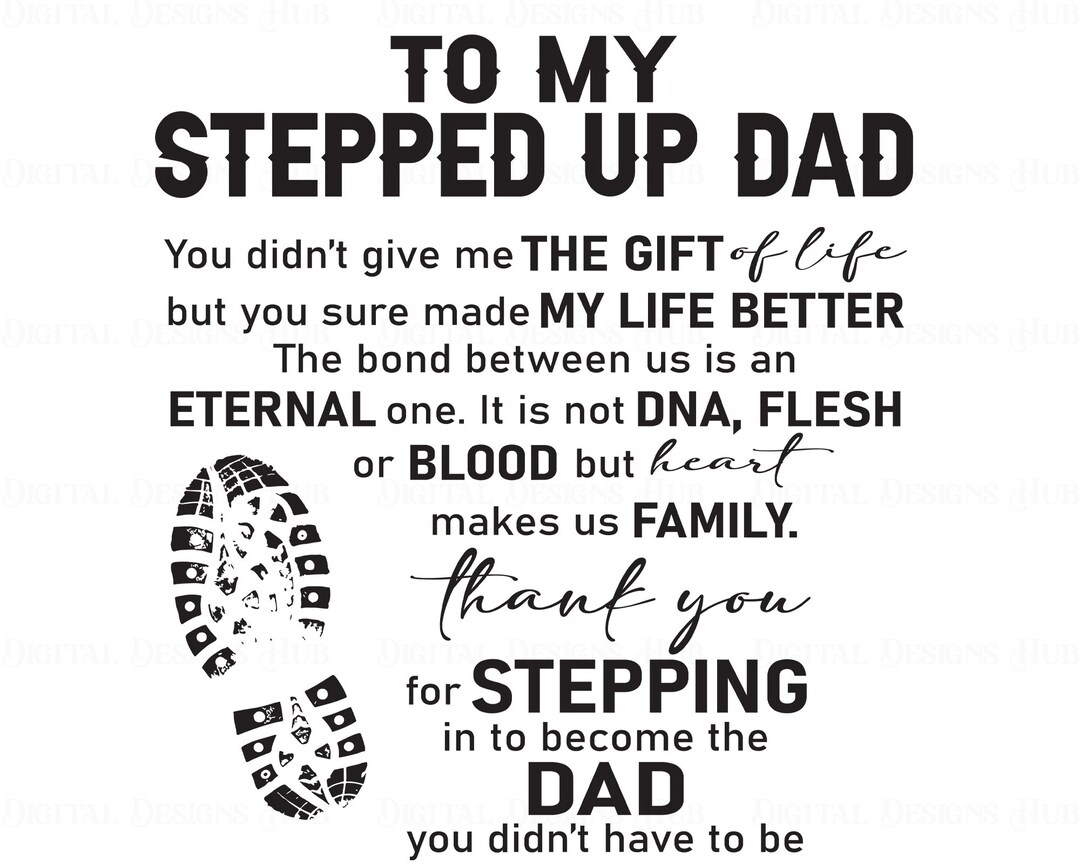 To My Stepped up Dad Message Png Files | Step Dad Png Printables Design ...