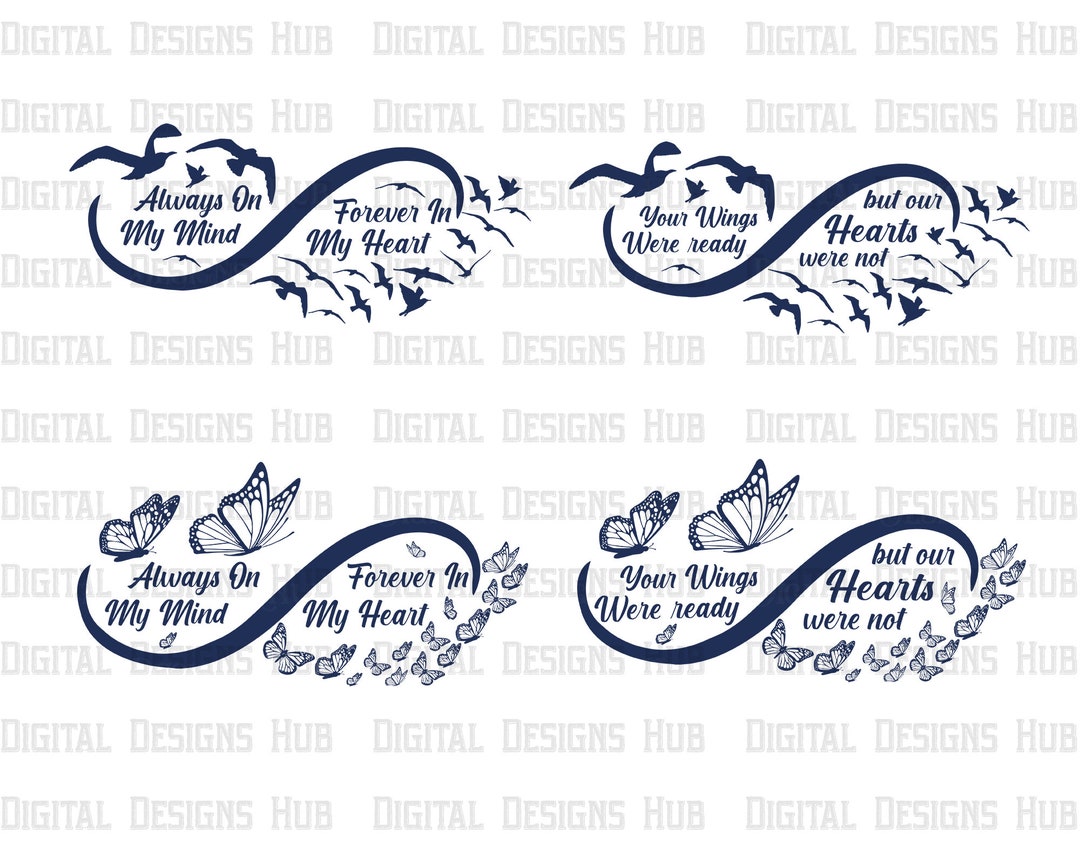 In Loving Memory Infinity Butterfly Svg Png Bundle Memorial Gifts For ...