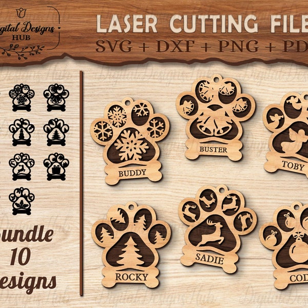 Pawprint Snowflake Svg - Etsy