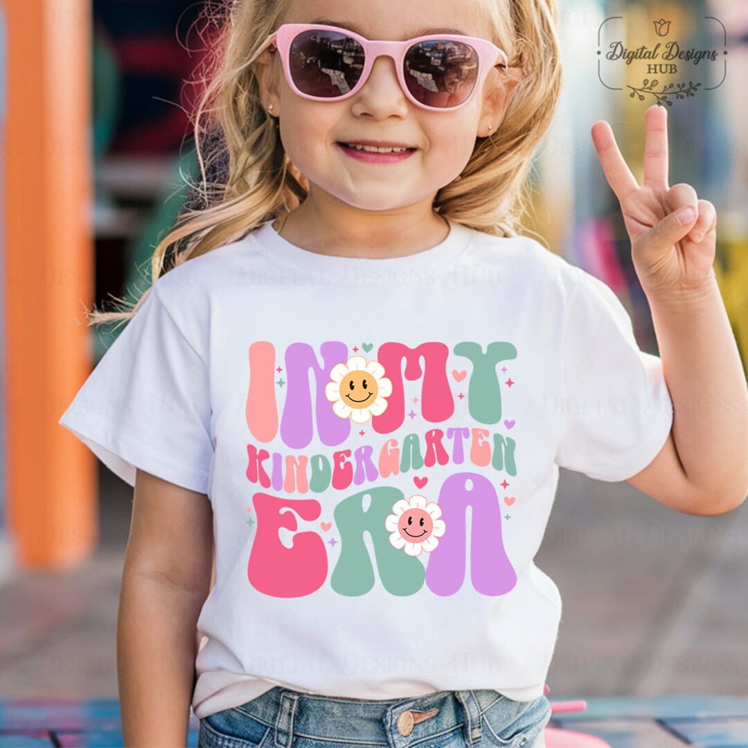 Cute Girls Kindergarten Shirt, in My Kindergarten Grade Era T-shirt ...