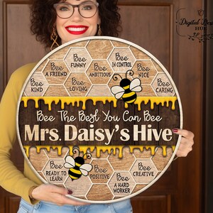 Bee Classroom Door Sign | Personalized Bee Teacher Door Sign | Teacher ...
