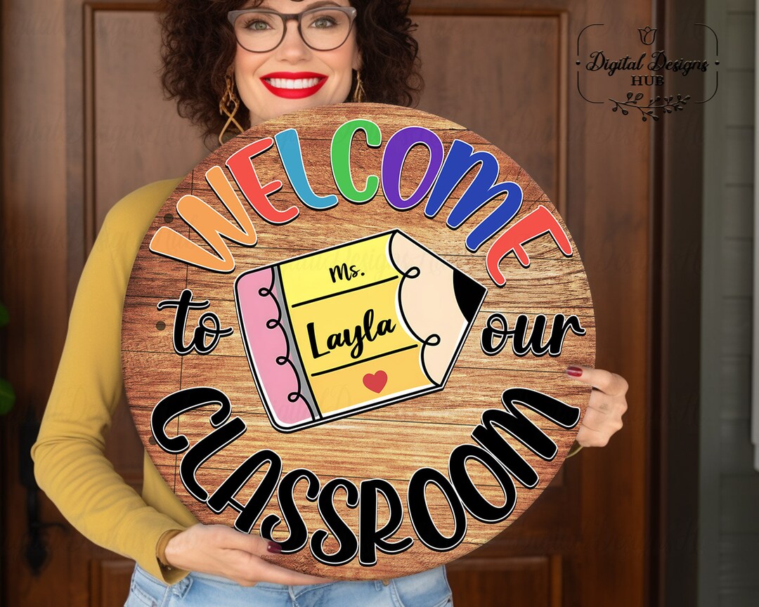 Teacher Doorsign Welcome to Teacher Classroom Door Hanger Back to ...