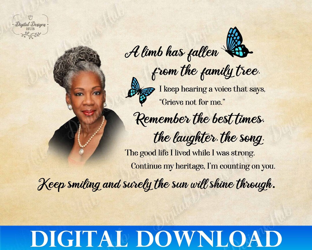 A Limb Has Fallen Memorial Poem Svg File, Loss of Mother Remembrance ...