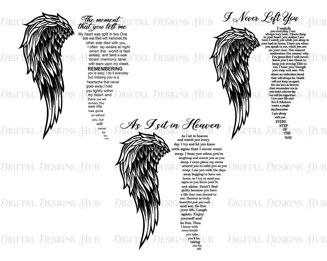 Angel Wing the Moment That You Left Me Png Bundle | as I Sit in Heaven ...