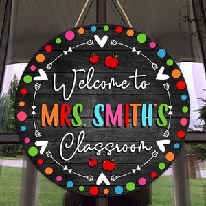 Teacher Door Sign | Welcome Teacher Door Hanger | Welcome to Our ...