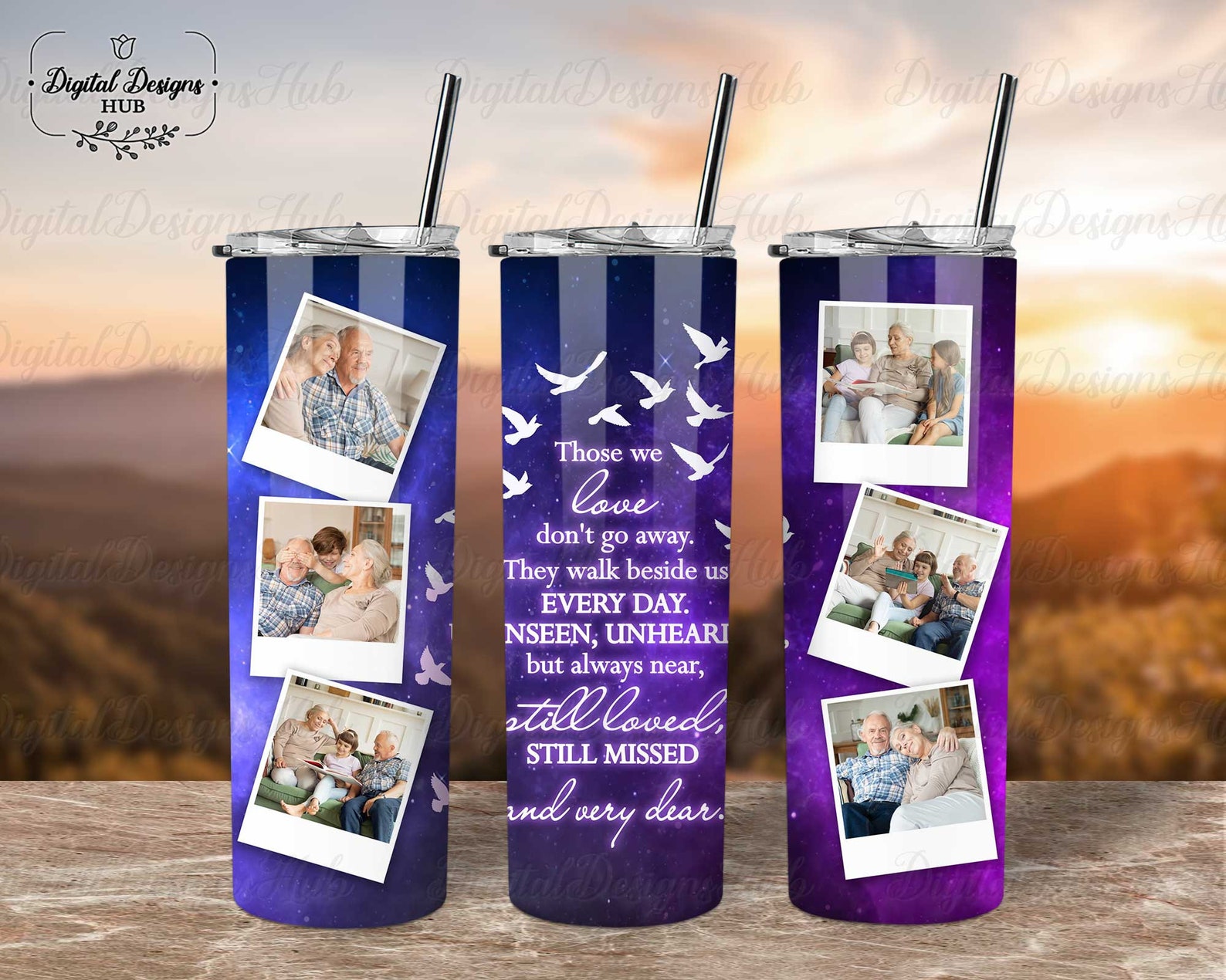 Custom Memorial Tumbler Wrap PNG Loss of Father Custom Photo - Etsy