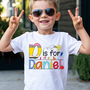 Custom Kids Name Shirt for Back to School ,custom Alphabet Shirt ...