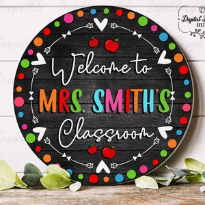 Teacher Door Sign | Welcome Teacher Door Hanger | Welcome to Our ...