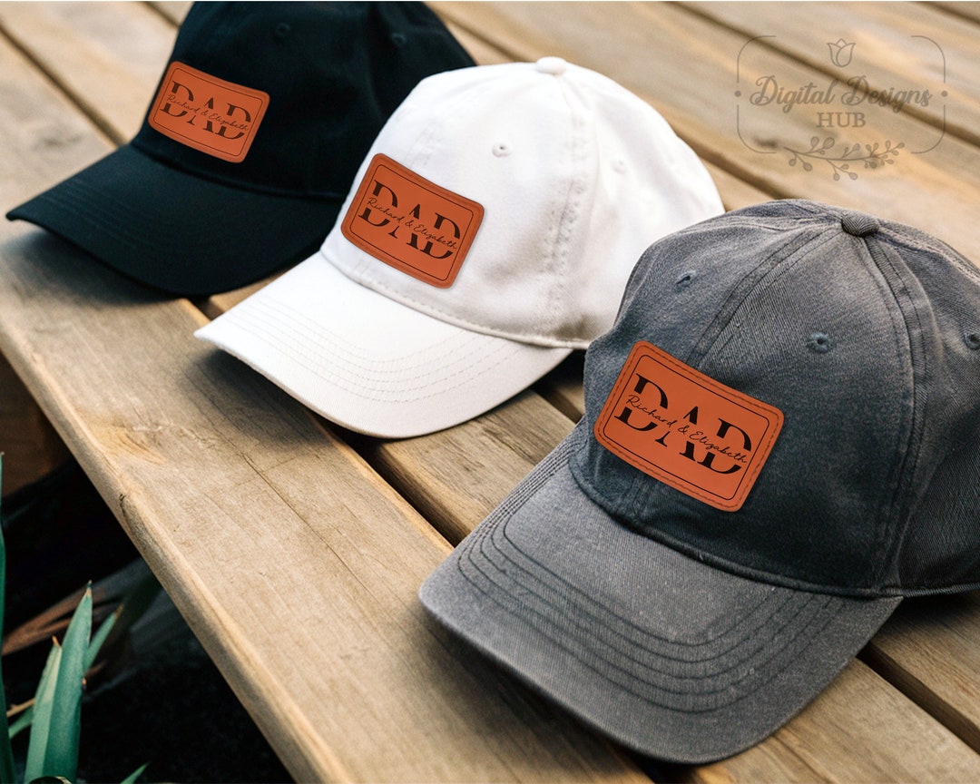 Custom Kids Name Dad Hat, Personalized Hat for Dad, Leather Patch Hat ...