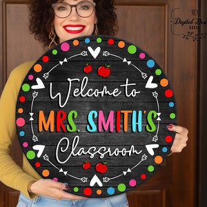 Teacher Door Sign | Welcome Teacher Door Hanger | Welcome to Our ...