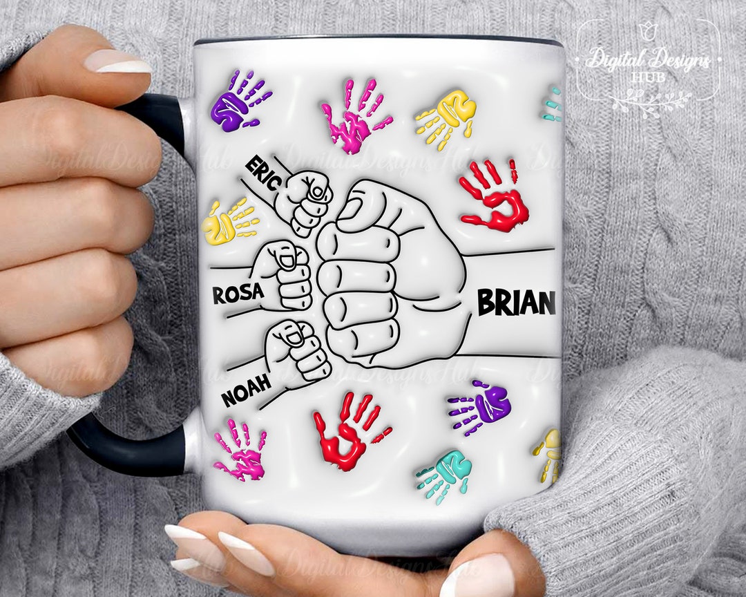 Personalized Fist Bump Fathers Day Gifts From Kids, Custom Dad With ...