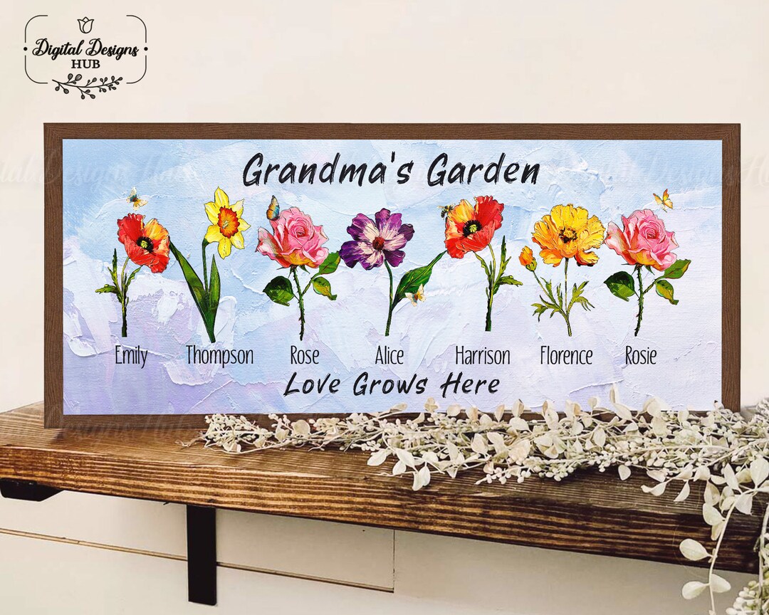 Personalized Grandmas Garden Sign Mothers Day Gifts for Grandma Garden ...