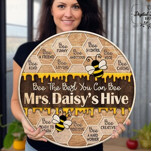 Bee Classroom Door Sign | Personalized Bee Teacher Door Sign | Teacher ...