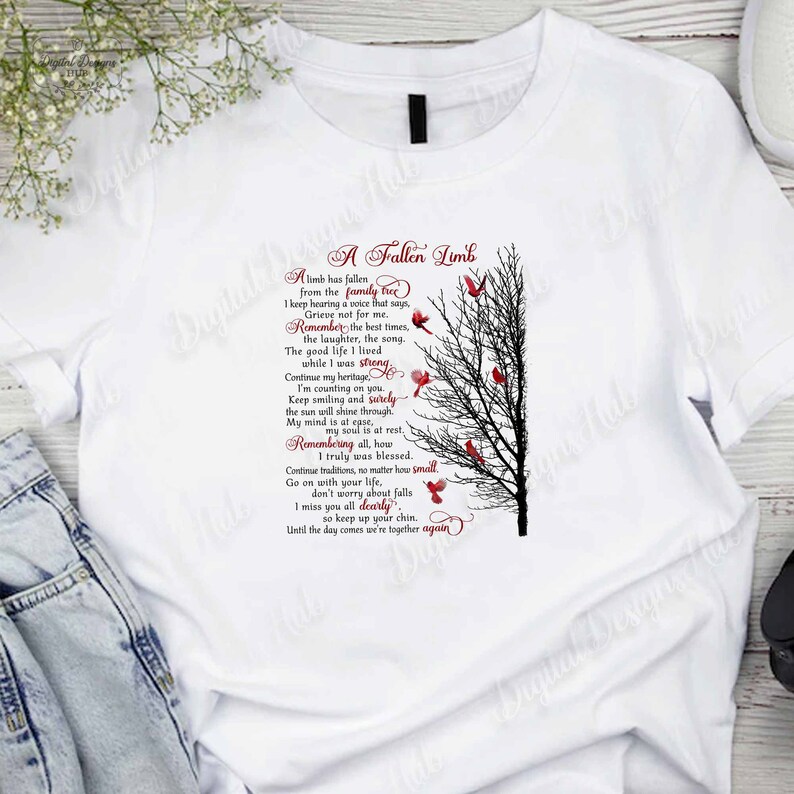 A Fallen Limb Memorial PNG File Loss of Grandma Sympathy - Etsy