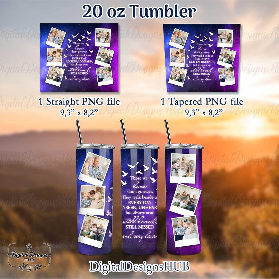 Custom Memorial Tumbler Wrap PNG Loss of Father Custom Photo - Etsy