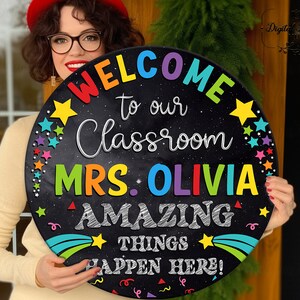 Teacher Door Sign | Welcome to Our Classroom Teacher Door Hanger ...