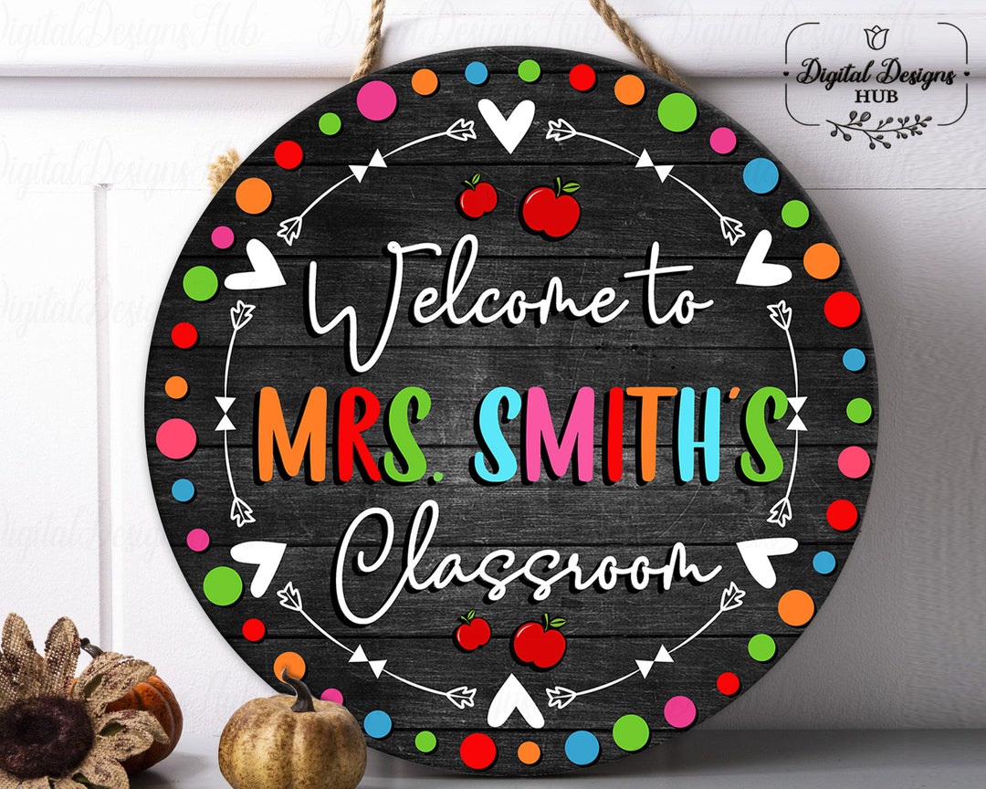 Teacher Door Sign | Welcome Teacher Door Hanger | Welcome to Our ...