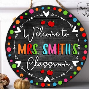Teacher Door Sign | Welcome Teacher Door Hanger | Welcome to Our ...