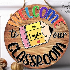 Teacher Doorsign Welcome to Teacher Classroom Door Hanger Back to ...