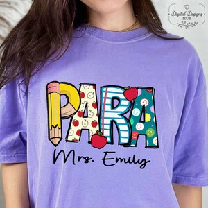 Custom Para Teacher Shirt, Custom Paraprofessional Shirt ...