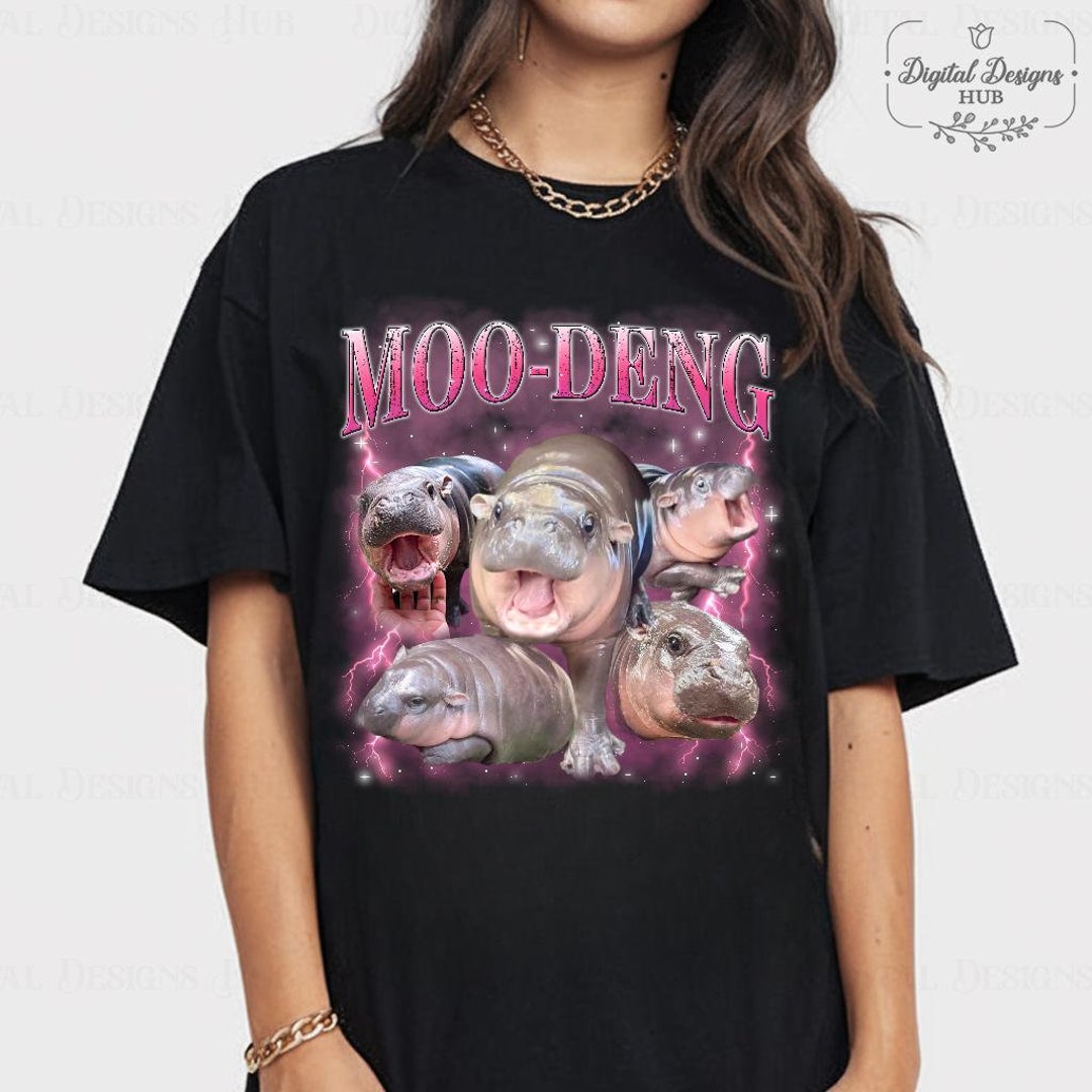 Moo Deng Shirt, Moo Deng Baby Hippo Shirt, Moo Deng Bouncy Pig in Thai ...