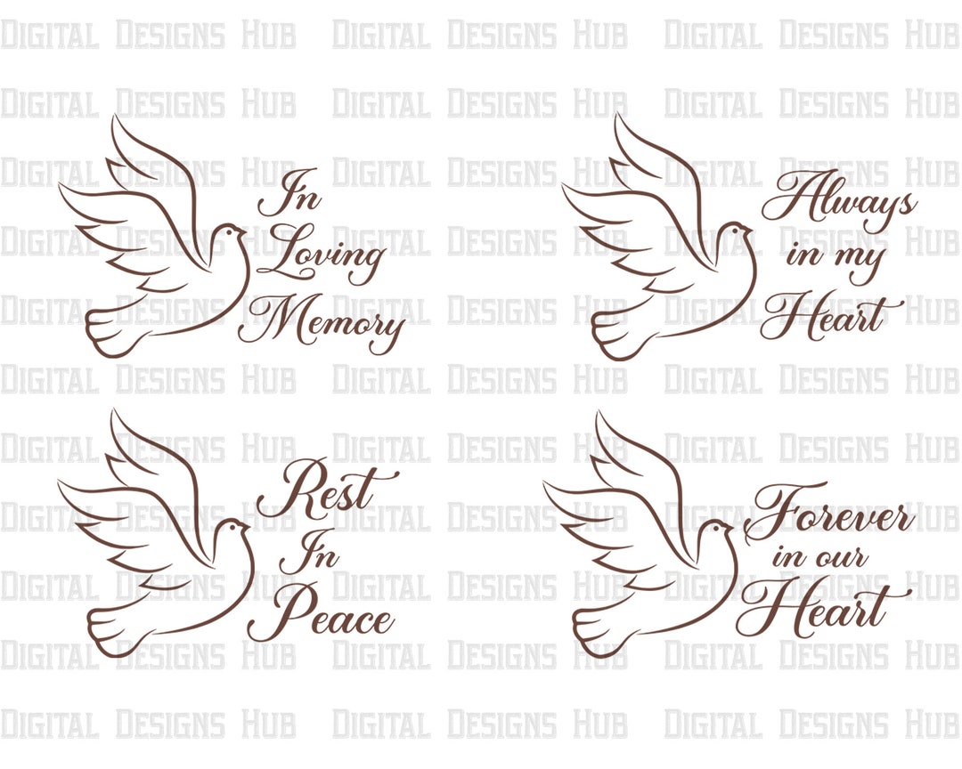 In Loving Memory Quotes Dove Svg Bundle Grief Poem for Loss of Loved ...