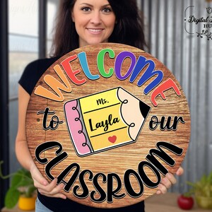 Teacher Doorsign Welcome to Teacher Classroom Door Hanger Back to ...