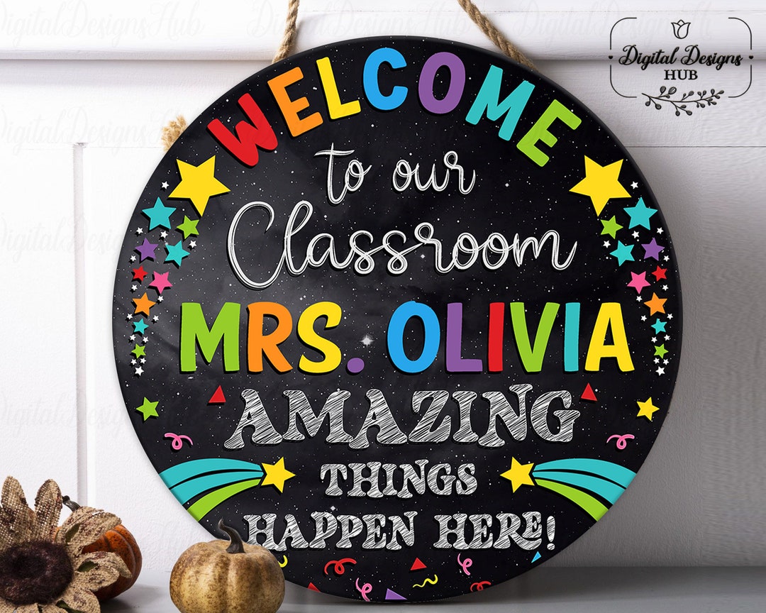 Teacher Door Sign | Welcome to Our Classroom Teacher Door Hanger ...